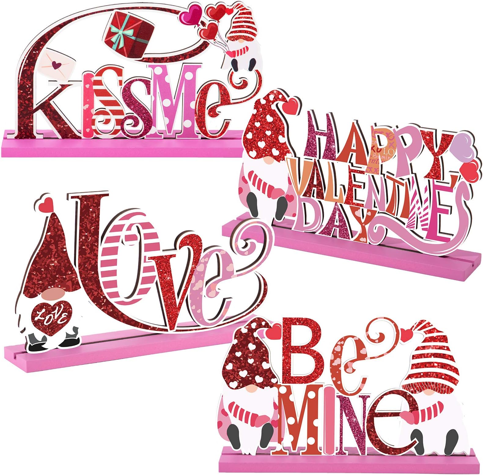 Amazon.com: Retro Valentine's Day Tabletop Signs, Farmhouse Valentine's ...