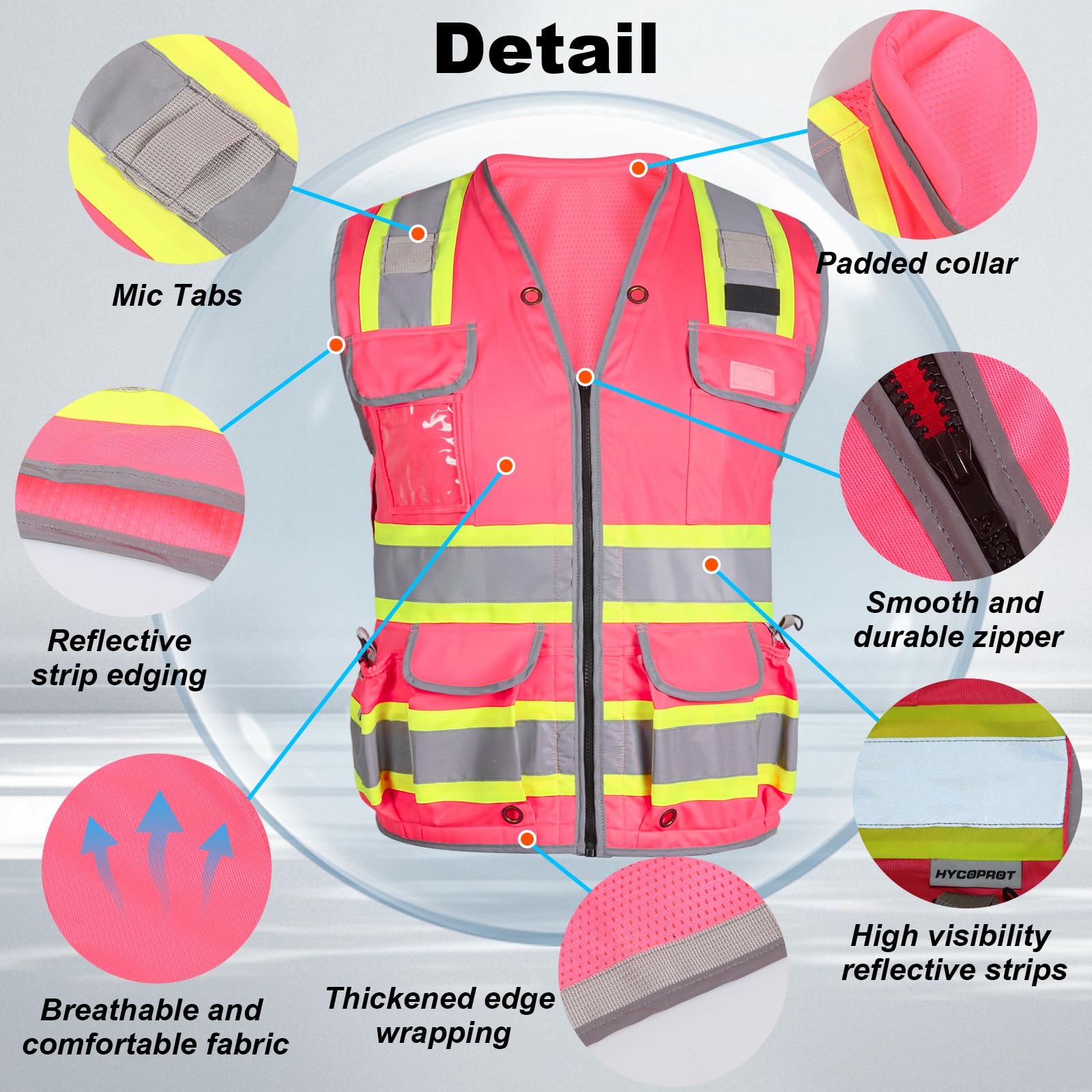 Snapklik.com : HYCOPROT Reflective Safety Vest Class 2 High Visibility ...