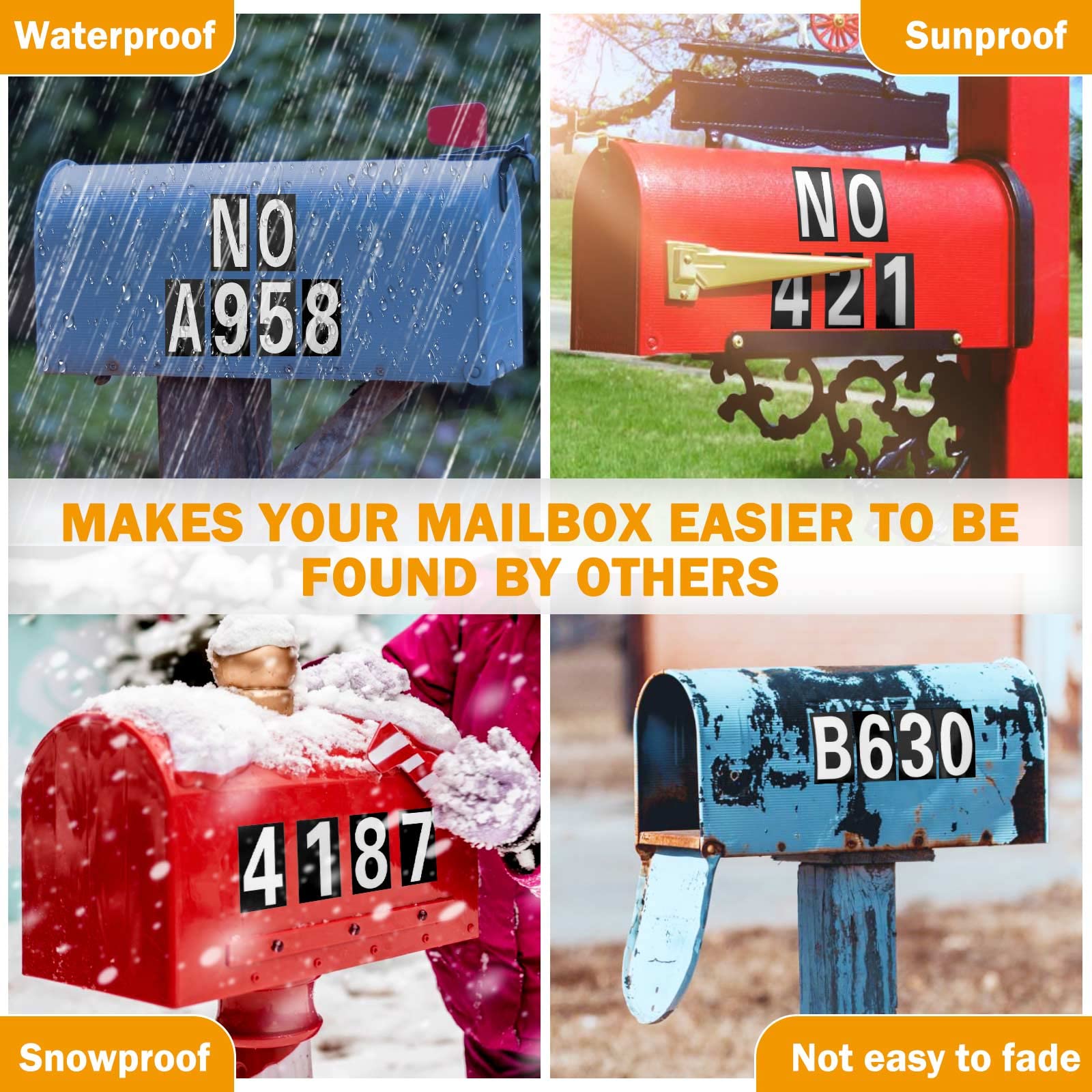 Snapklik.com : Seloom 118 Pieces Reflective Mailbox Numbers And Letters ...