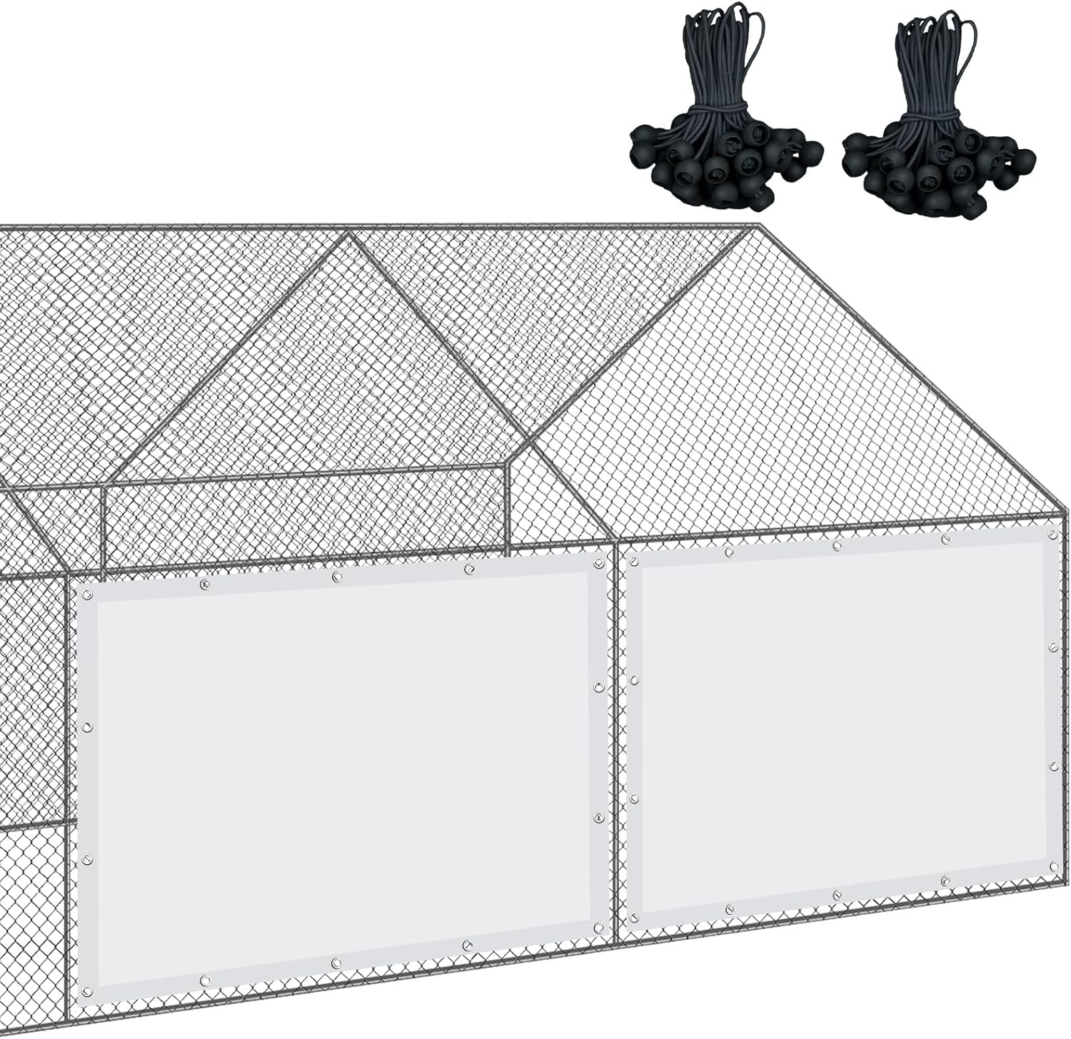 Amazon.com : VitalCozy 2 Pcs Chicken Coop Cover Waterproof 6.3 x 3.9 ft ...