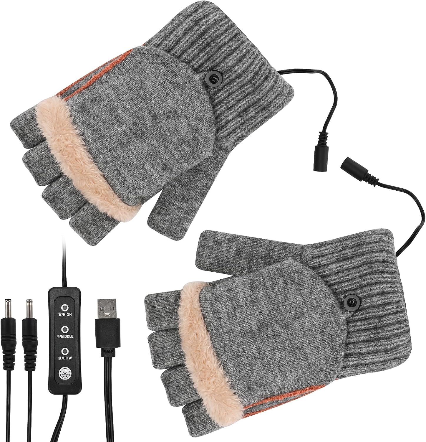 Amazon.com: USB Heated Gloves, KKUYT Winter Gloves with 3 Temperature ...