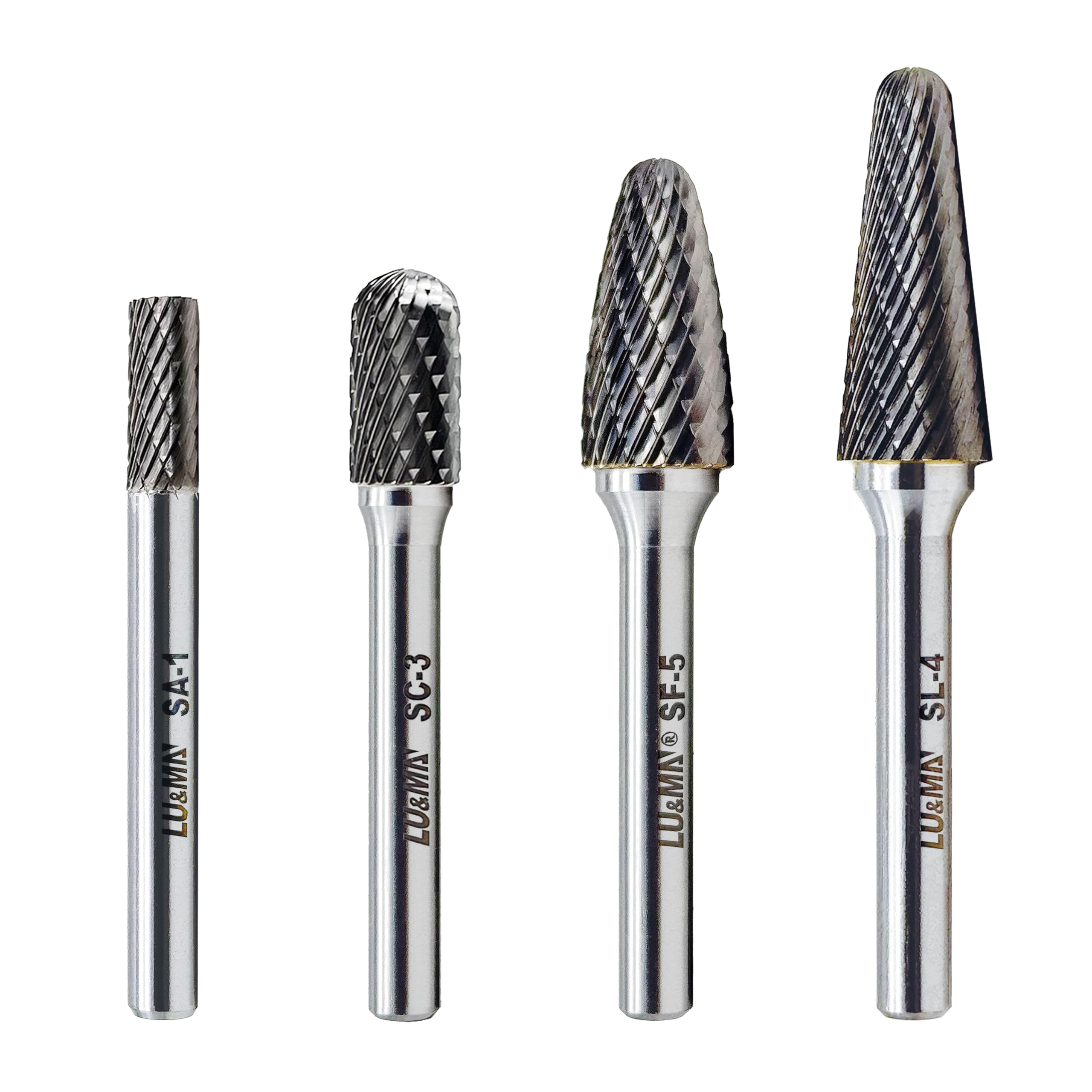 Snapklik.com : LU&MN Tungsten Carbide Double Cut Rotary Burrs File Set ...