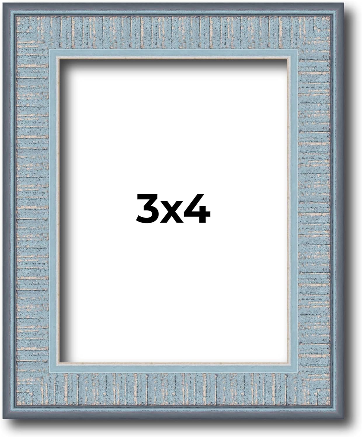 Amazon.com - 3x4 Frame Blue Scuffed Farm Board Solid Wood Picture Frame ...