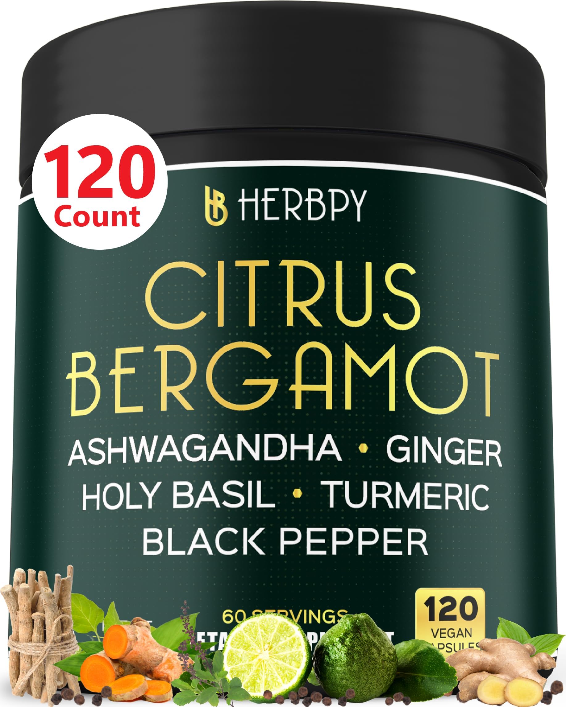 Amazon.com: Herbpy Citrus Bergamot Supplement 6in1 with Ashwagandha ...