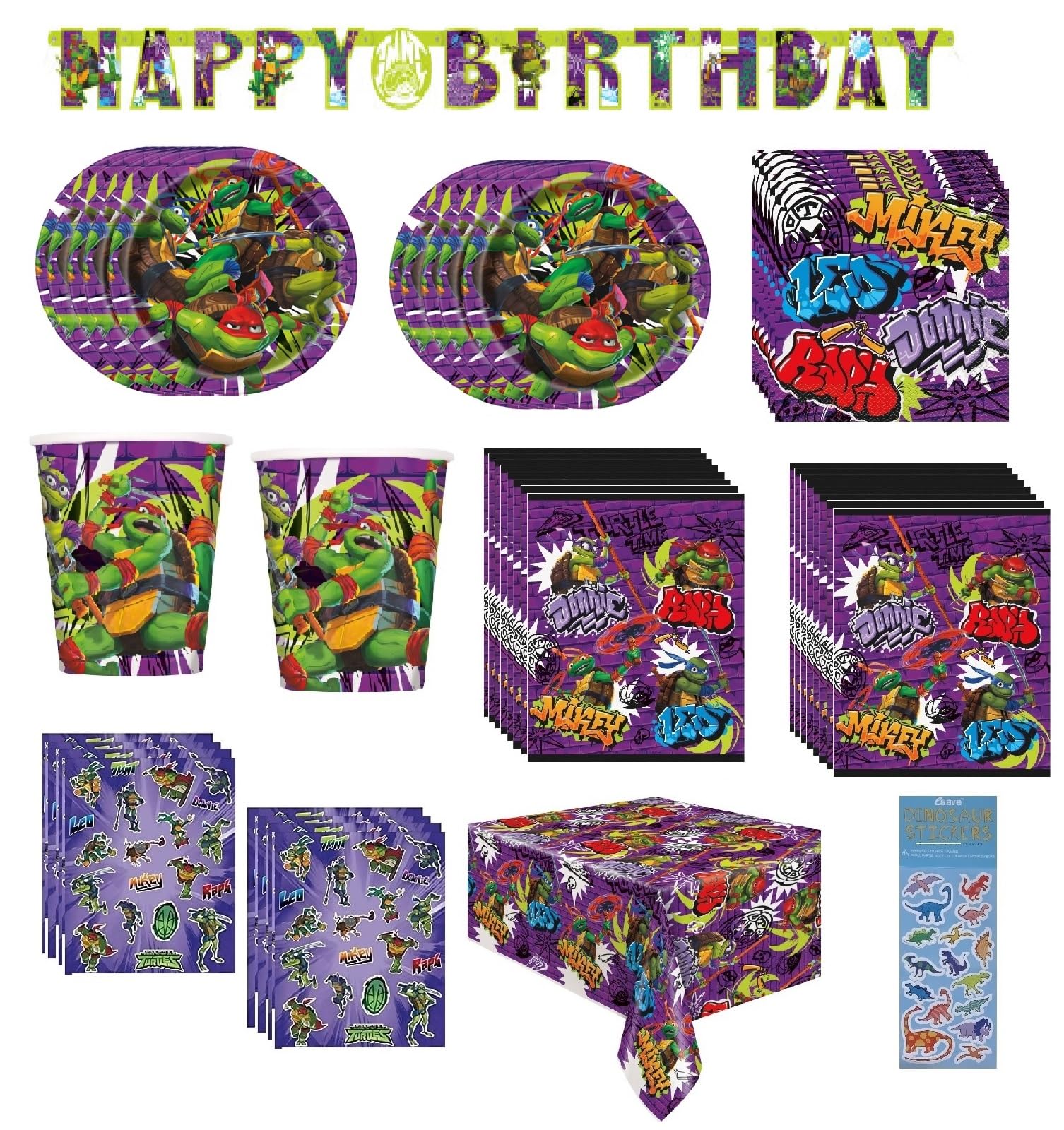 Amazon.com: TMNT Teenage Mutant Ninja Turtles Party Supplies includes ...
