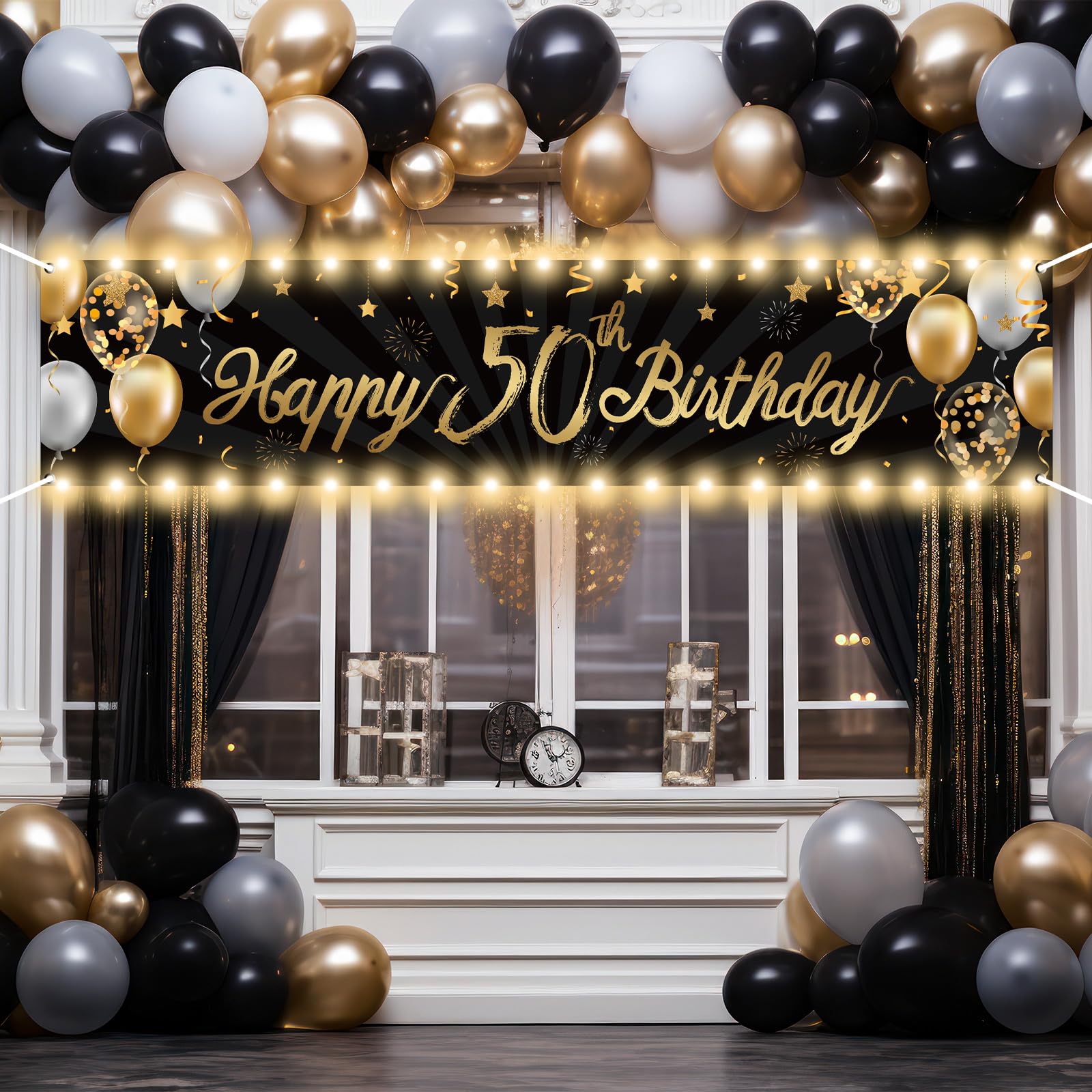 Snapklik.com : ZOiiWA Happy 50th Birthday Banner Lighted Decoration For ...