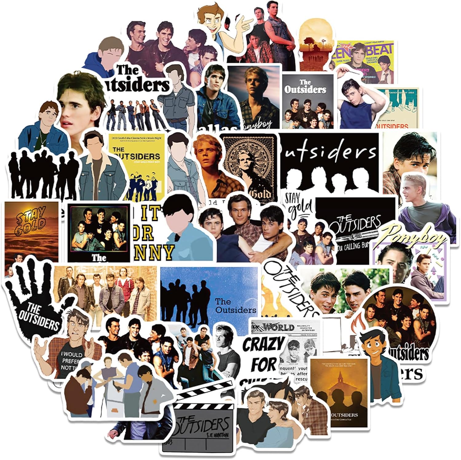 Amazon.com: The Outsiders Stickers for Water Bottles 50 Pcs Cute ...