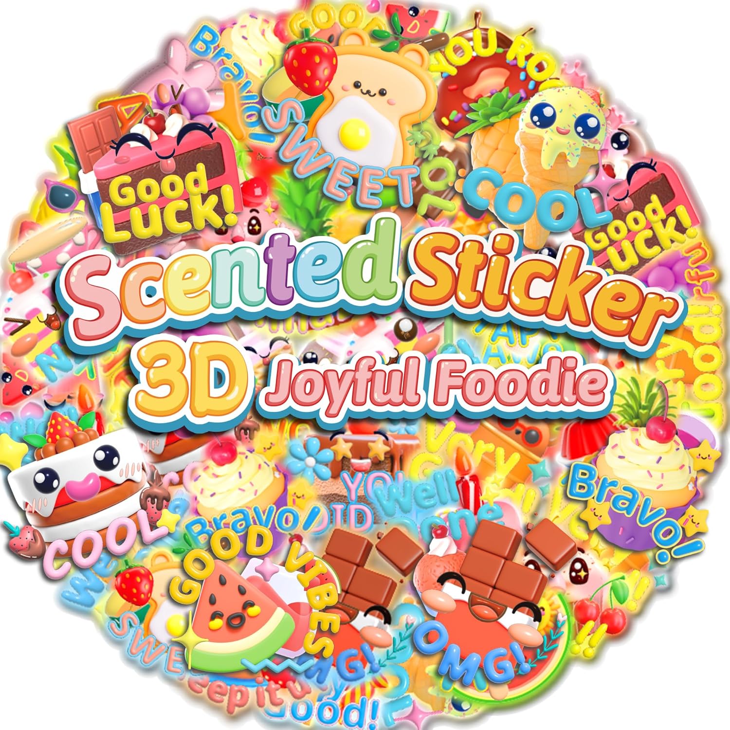 HORIECHALY 240 Large 3D Scratch & Sniff Stickers, Motivational Scented ...