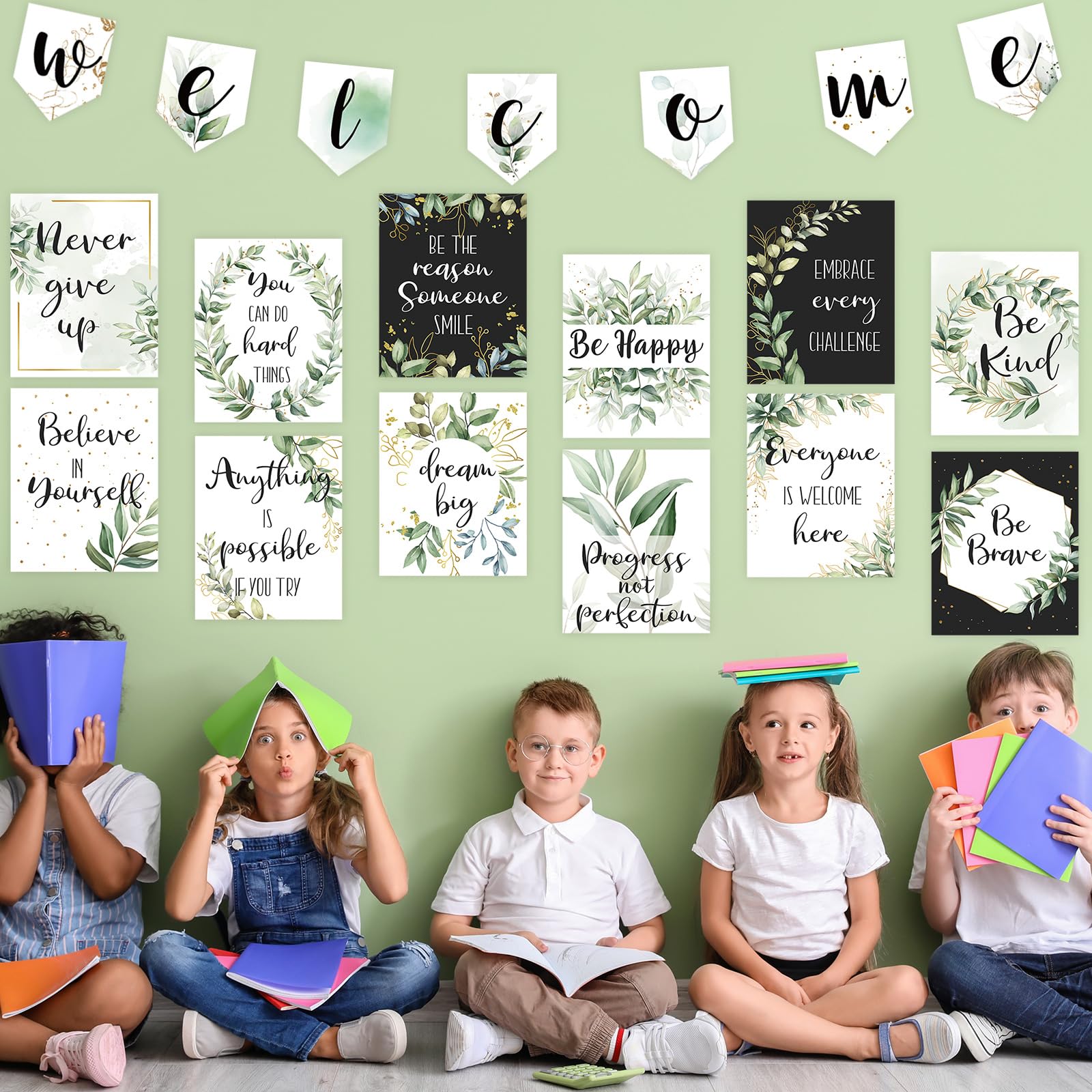 Garden Classroom Theme Eucalyptus Reading Bulletin Board Poster Set ...