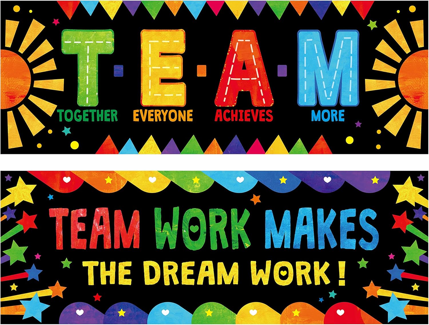 Gethelud Classroom Banner Poster, 2 PCS Colorful Bulletin Board ...
