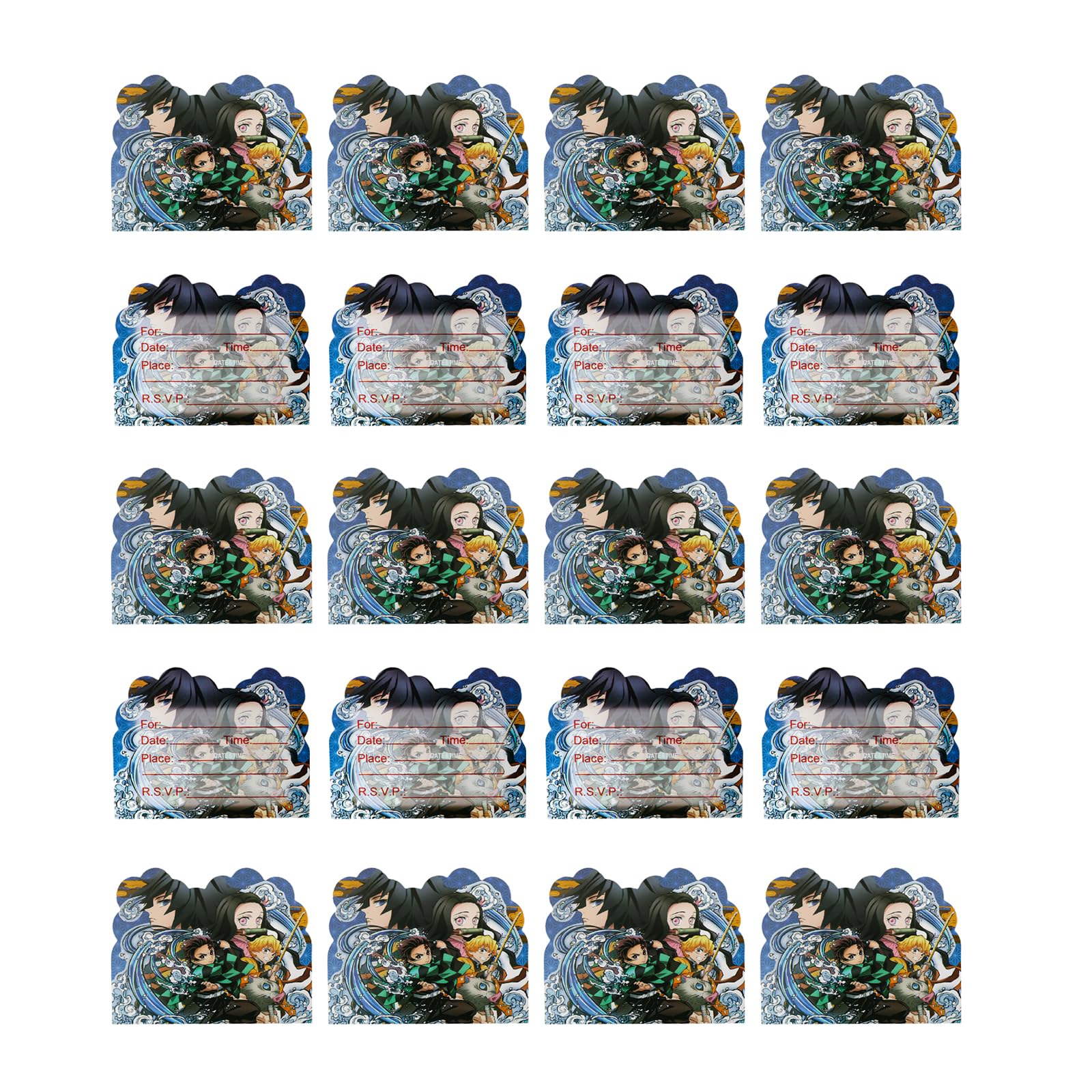 Kimetsu No Yaiba Birthday Decorations Demon Slayer Birthday Invitation ...