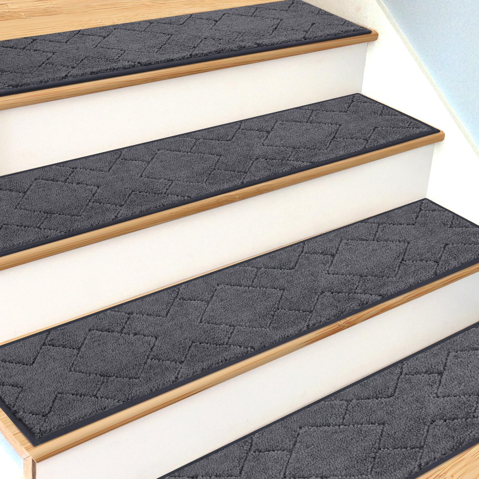 Amazon.com: SMILOOL Non Slip Stair Treads for Wooden Steps Indoor ...