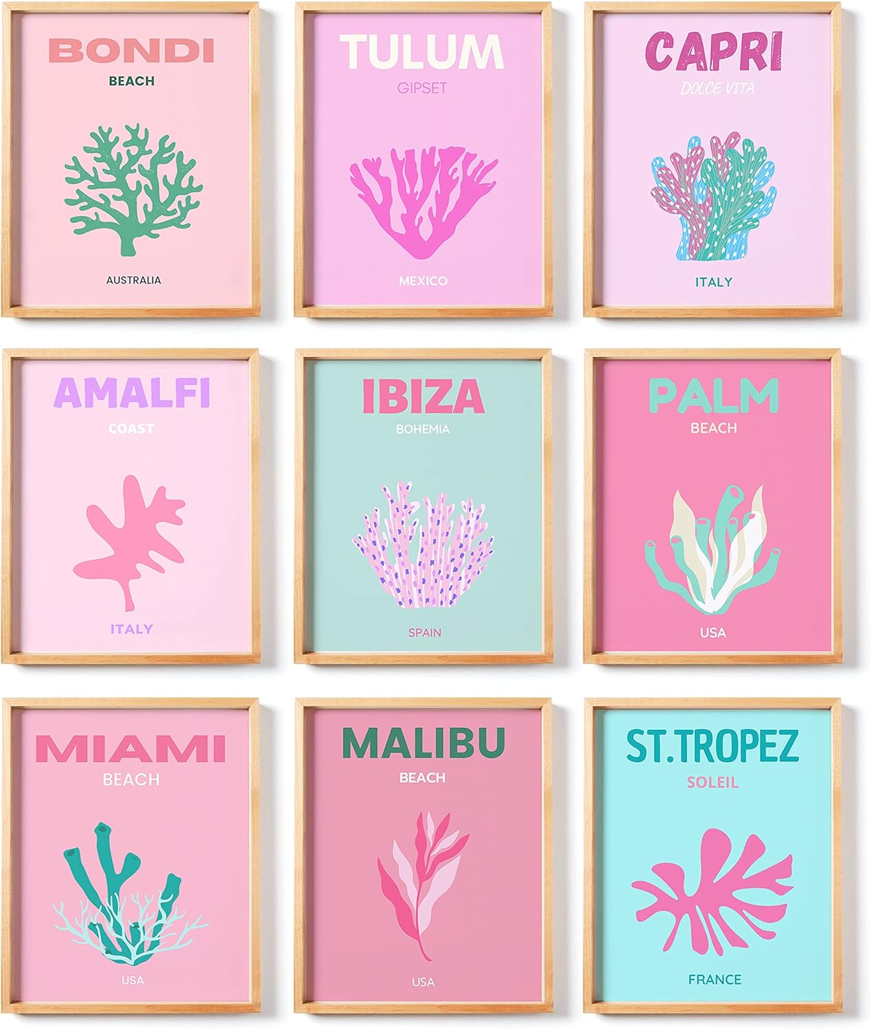 EDUS Preppy Room Decor, Preppy Art Prints Aesthetic Wall Decor, Set of ...