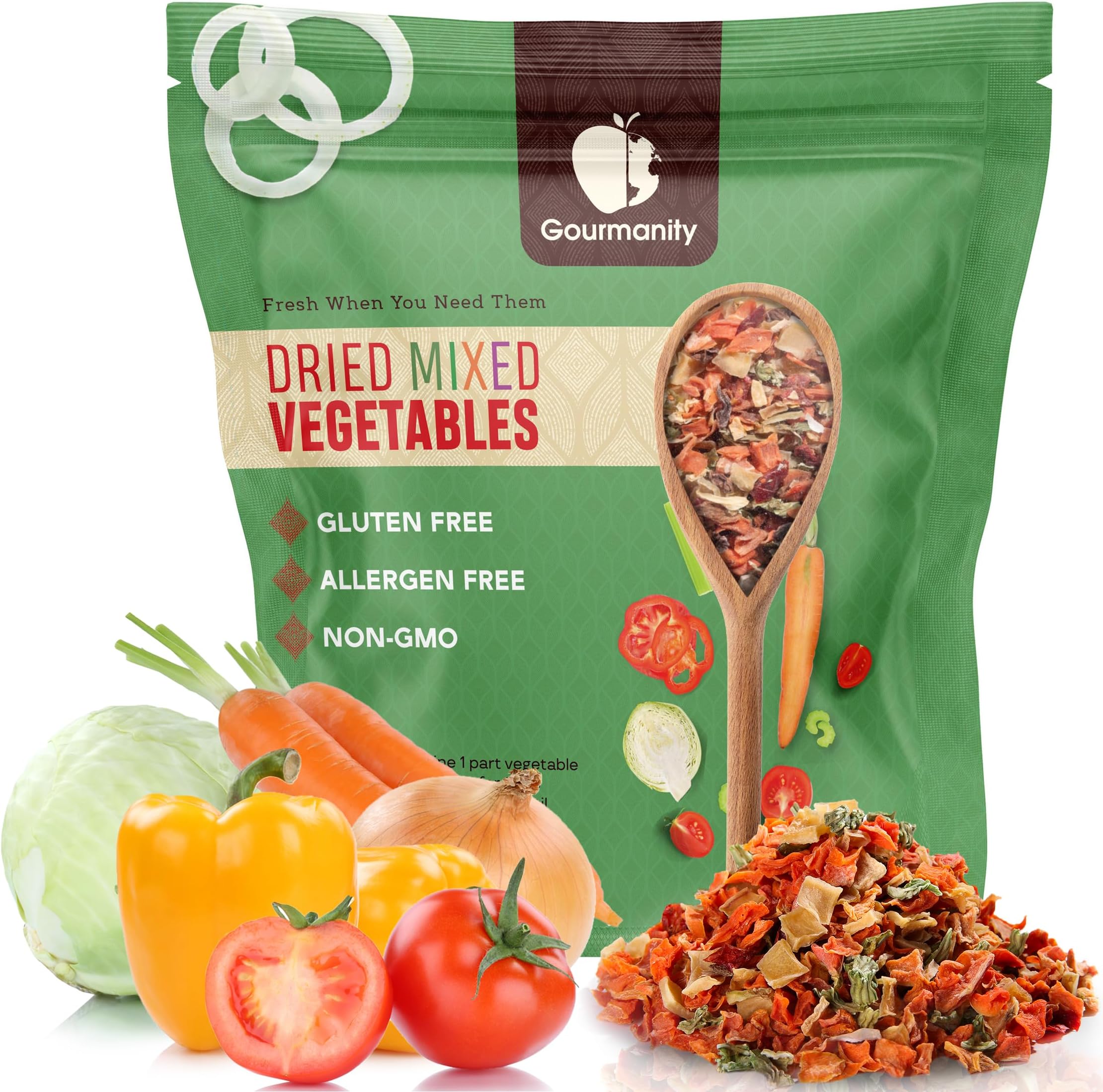 Amazon.com: Gourmanity Dehydrated Mixed Vegetables, All Natural Dried ...