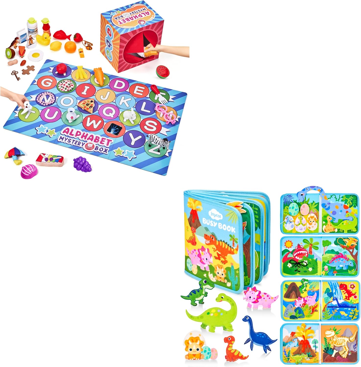 Amazon.com: JoyCat Mystery Alphabet Box Dinosaur Busy Book for Toddlers ...