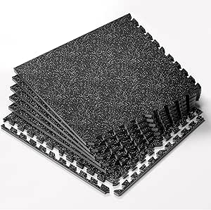 HAPBEAR 0.56'' Thick 6 Pcs 24 Sq Ft Exercise Equipment Mats, Upgraded ...