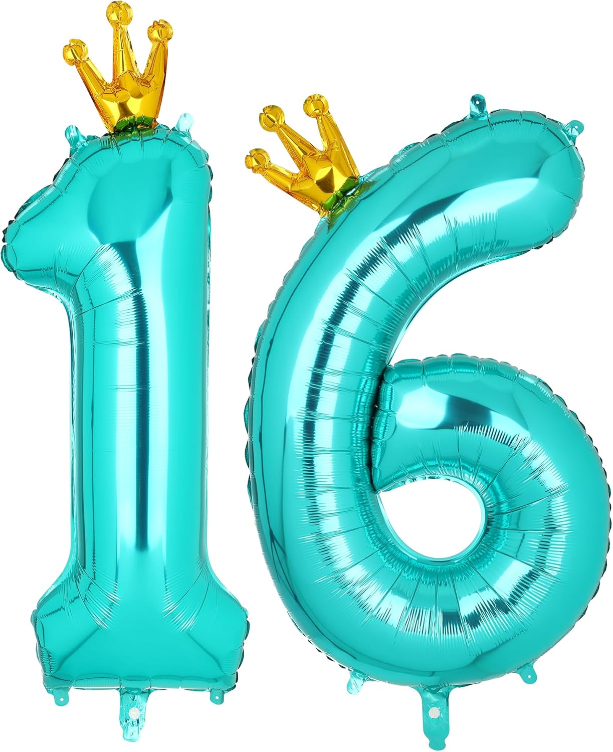 Amazon.com: Sweet 16 Birthday Decorations 40 Inch 16 Teal Blue Number ...