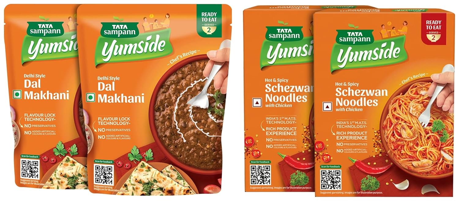 Tata Sampann Yumside Schezwan Noodles with Chicken| Pack of 2 | 285g*2 ...