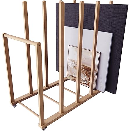 Amazon.com: UNZERO Art Storage Rack with Caster Wheels, Wood Storage ...