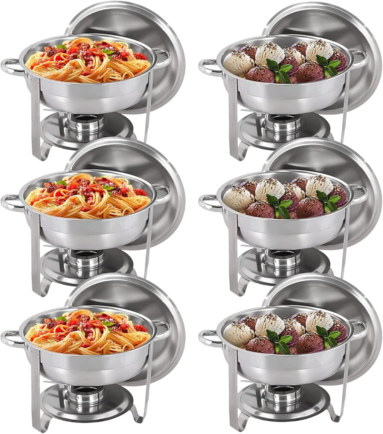 7 L Chafing Dish et Chauffe-Plats, Paquet 4/6 Acier Inoxydable Plateau ...