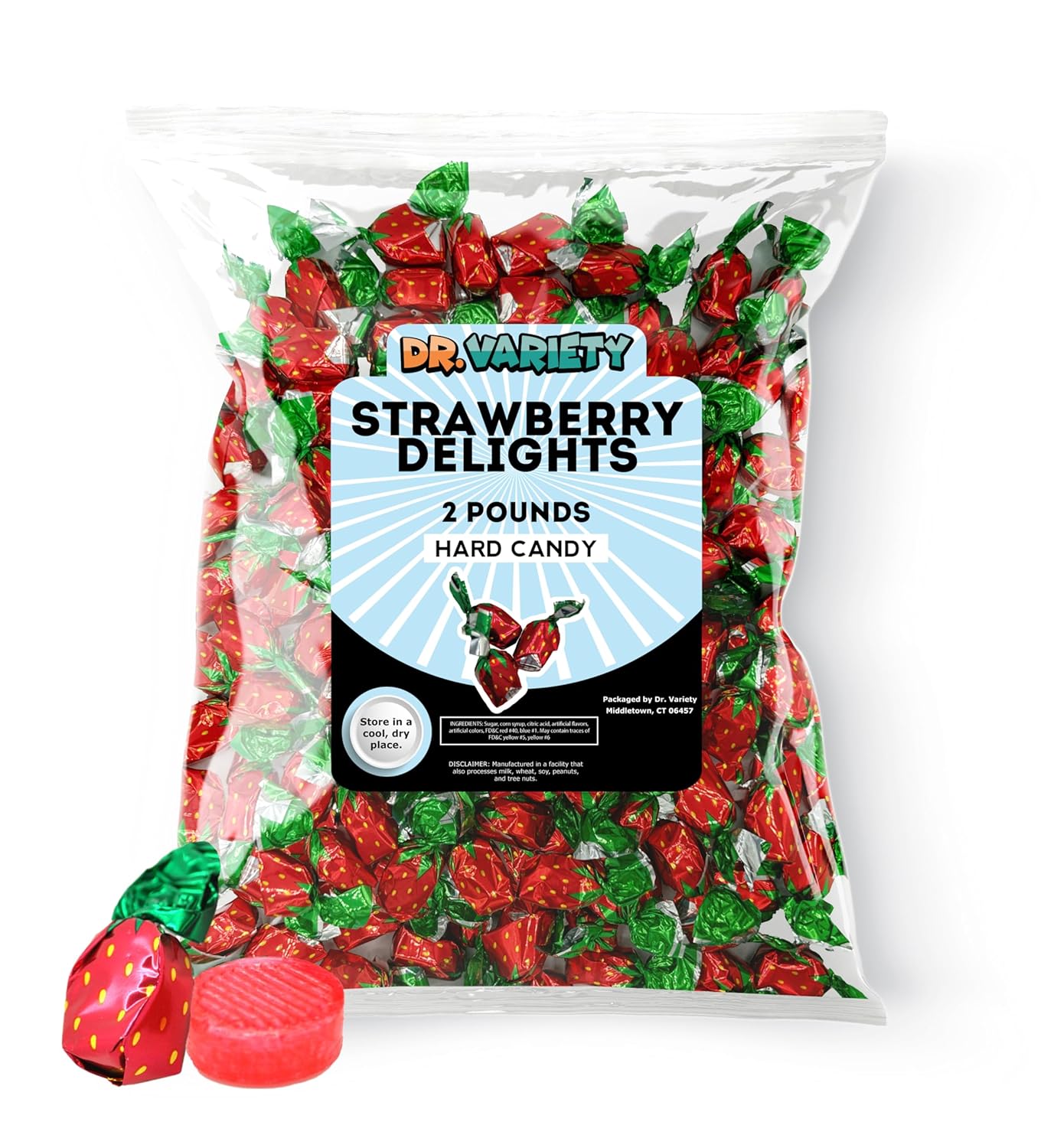 Amazon.com : Strawberry Bon Bons Filled Hard Candy (2LB) - Bulk ...