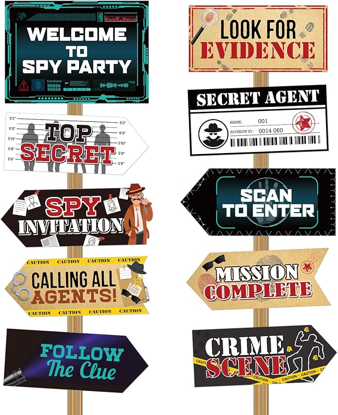 Amazon.com: Gueevin 20 Pieces Secret Agent Secret Spy Birthday Party ...