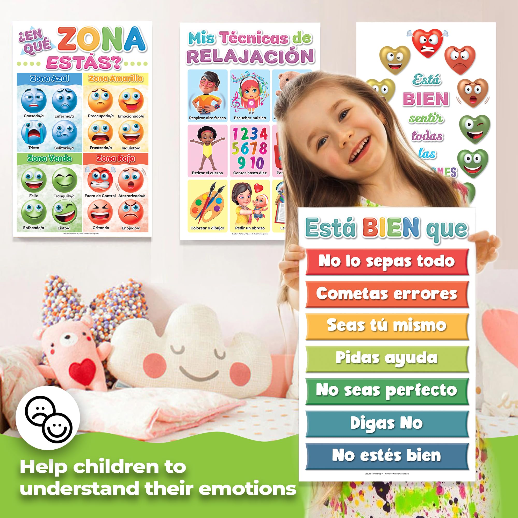 Snapklik.com : DeeDees Workshop 4 Spanish Feelings Chart For Kids ...