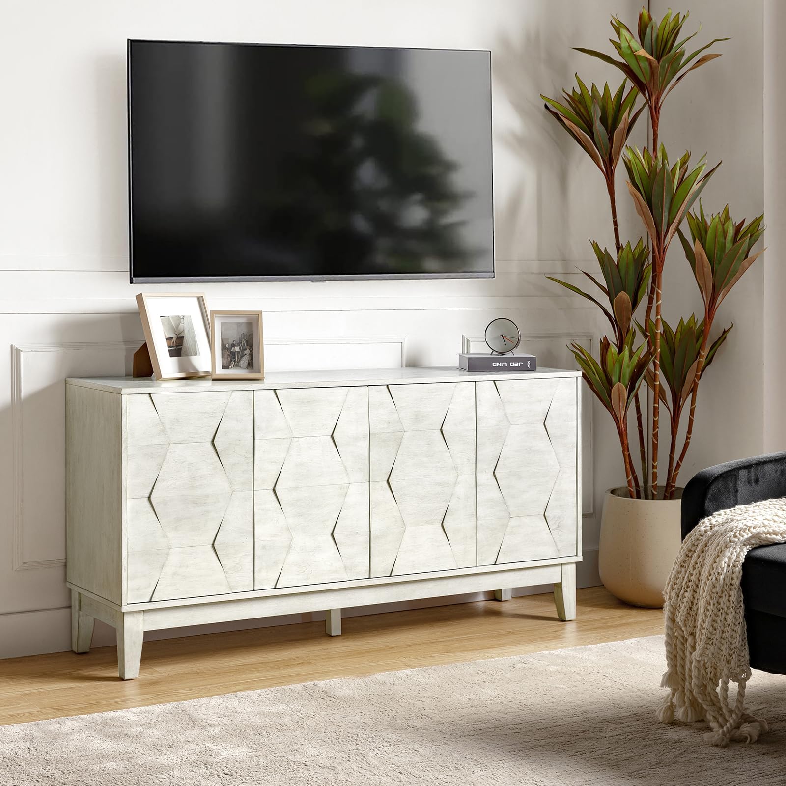 Amazon.com: Universal Modern Farmhouse Sadie Credenza in Tan Natural ...