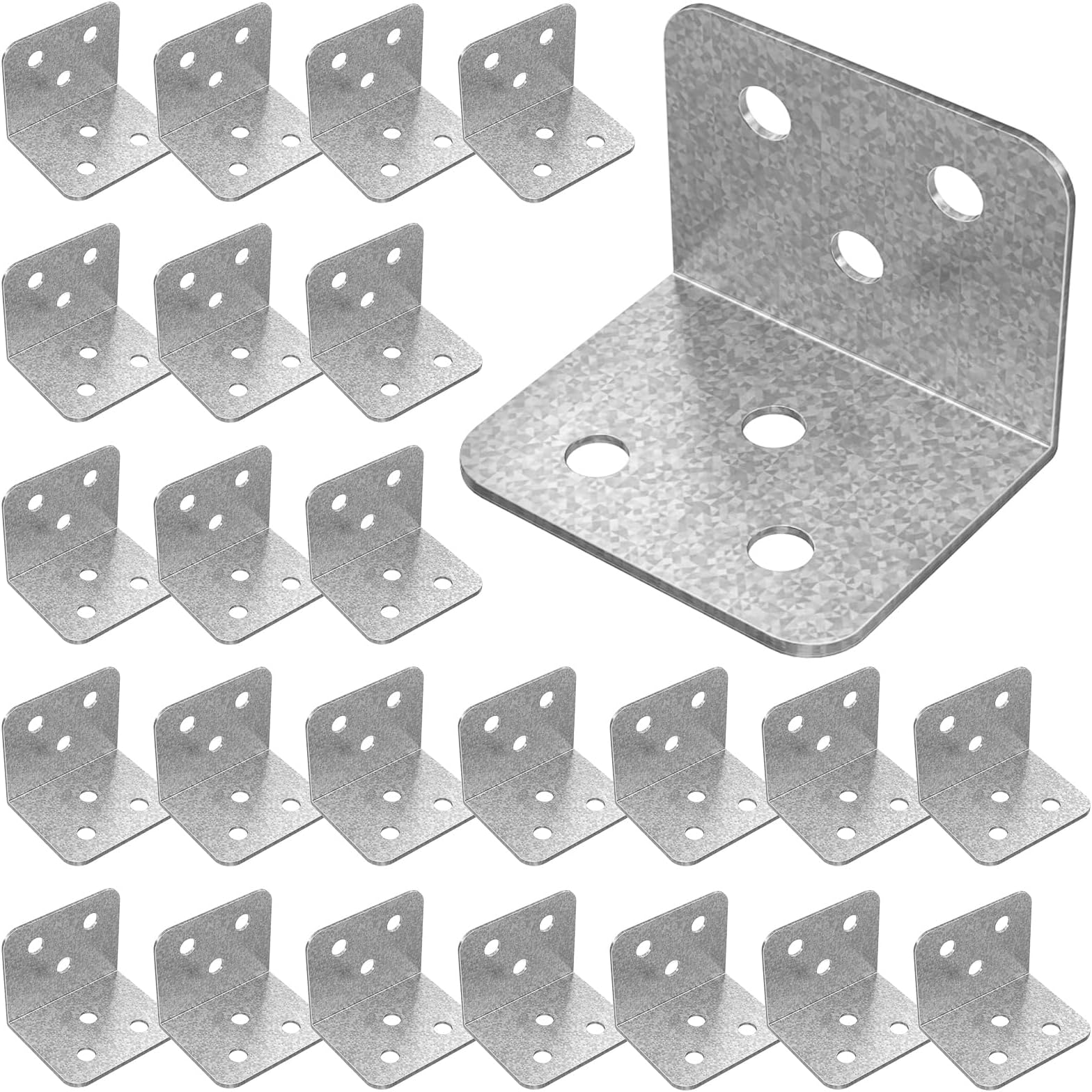 Amazon.com: Silver 12 Pcs 1.5 X 1.1 Inch Corner Braces L Brackets Heavy ...
