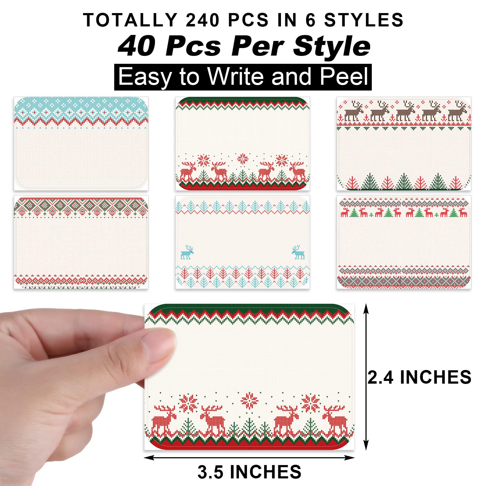 Snapklik.com : Engrowtic 240 Pcs Ugly Sweater Name Tags Stickers For ...