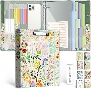 Amazon.com : 3 Ring 1 Inch Binder Organizer, KLLVE Three Ring Binders ...