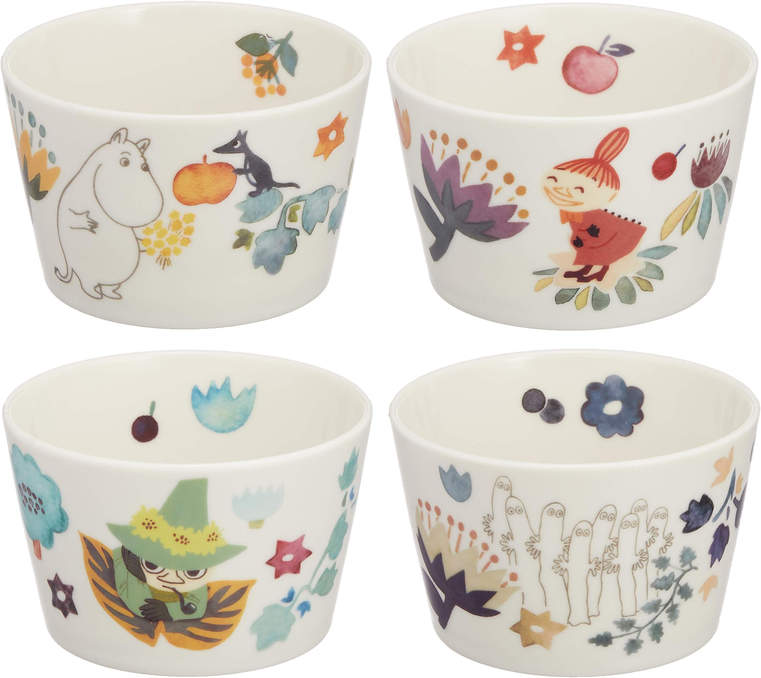 Amazon.com: 山加商店 MOOMIN MM2100-461 Herbarium Petit Bowl, 4-Piece Set ...