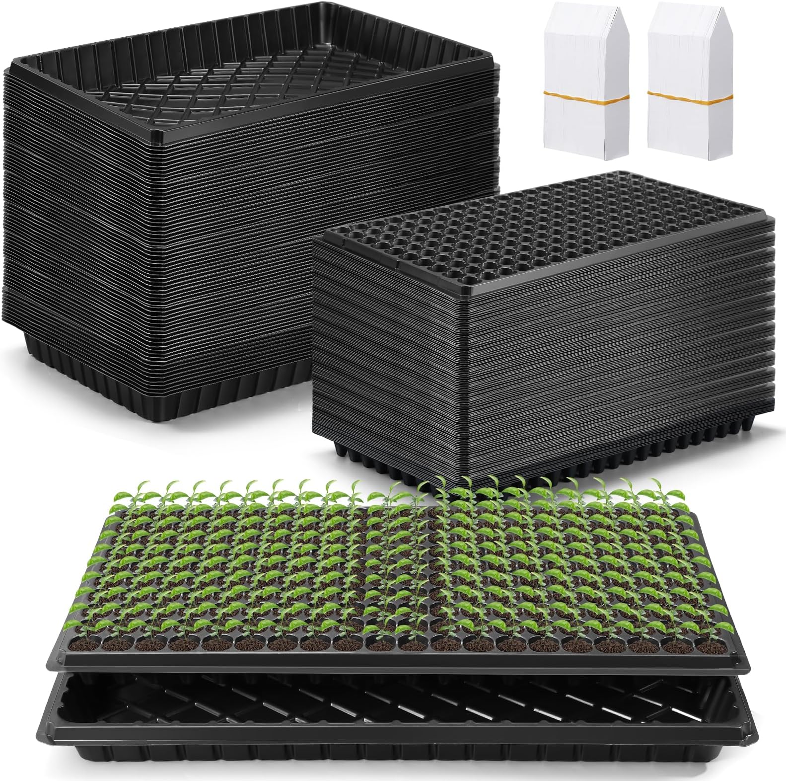 Amazon.com : Hoss Heavy-Duty Seed Starting Trays (5 pack) | 162 Cell ...