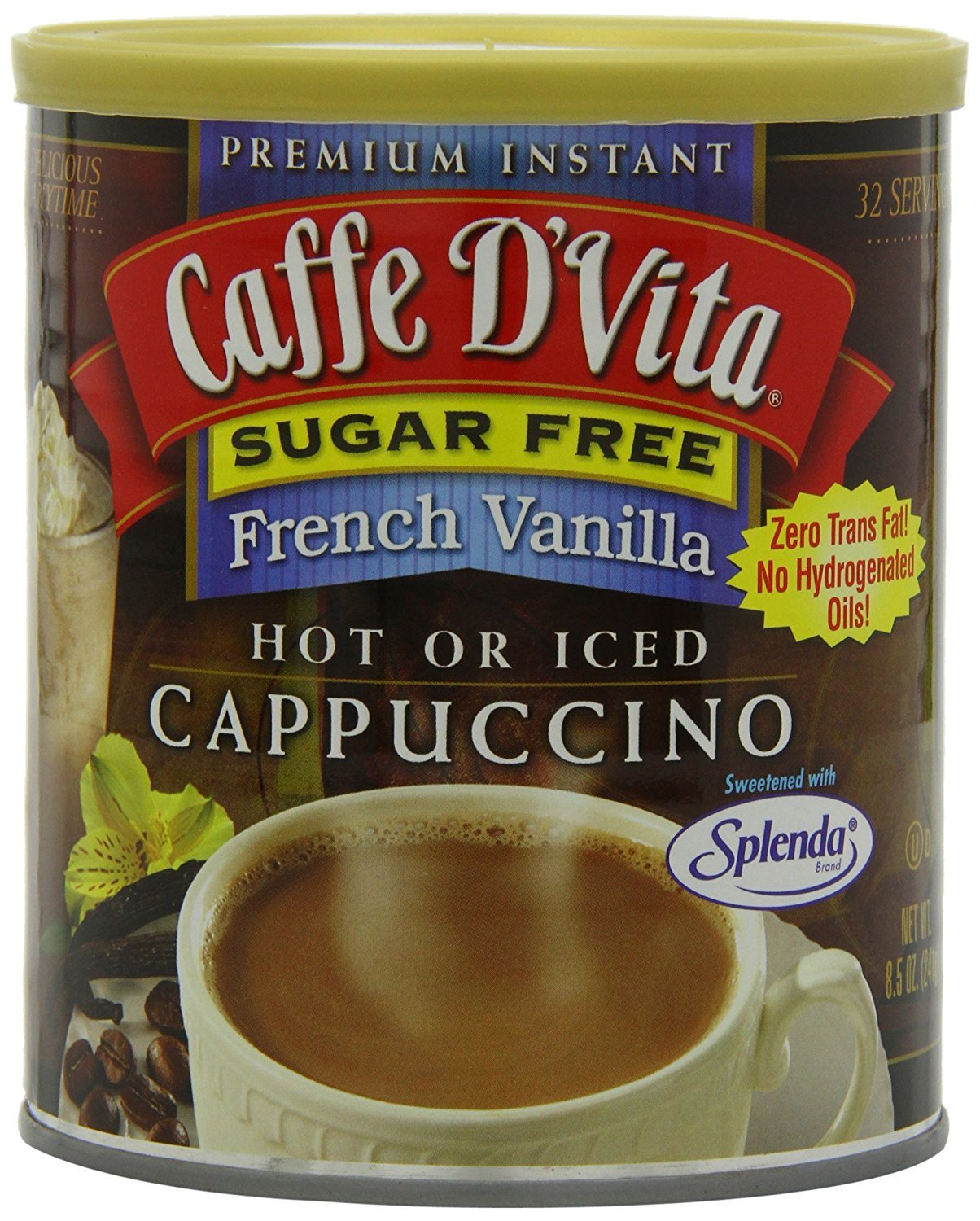 Amazon.com : Caffe D Vita Cappuccino Sugar Free French Vanilla, 8.5 oz ...