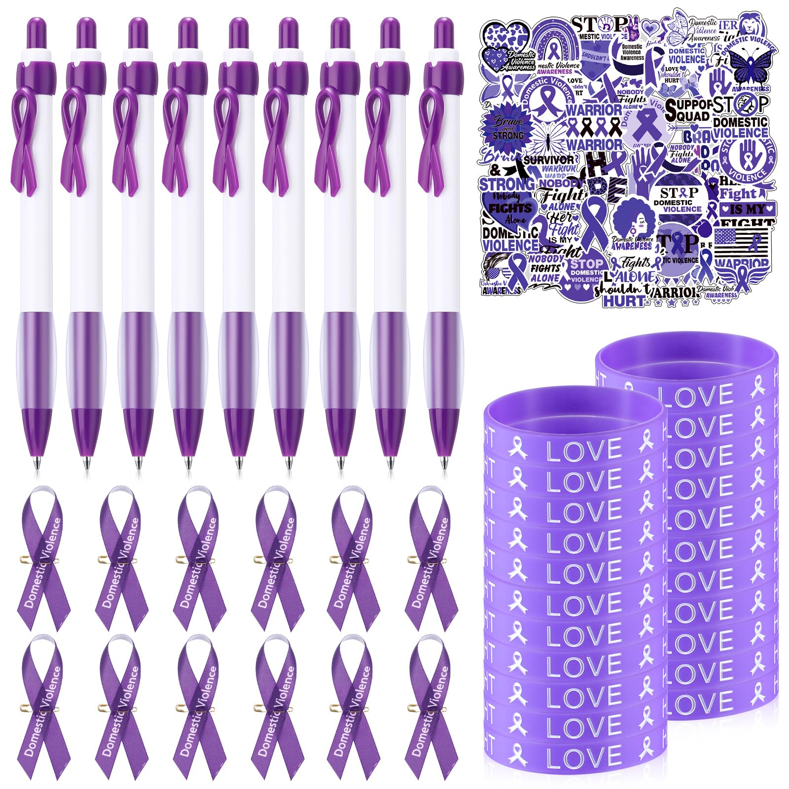 Amazon.com: Lyrow 250 Pieces Domestic Violence Awareness Bumper ...