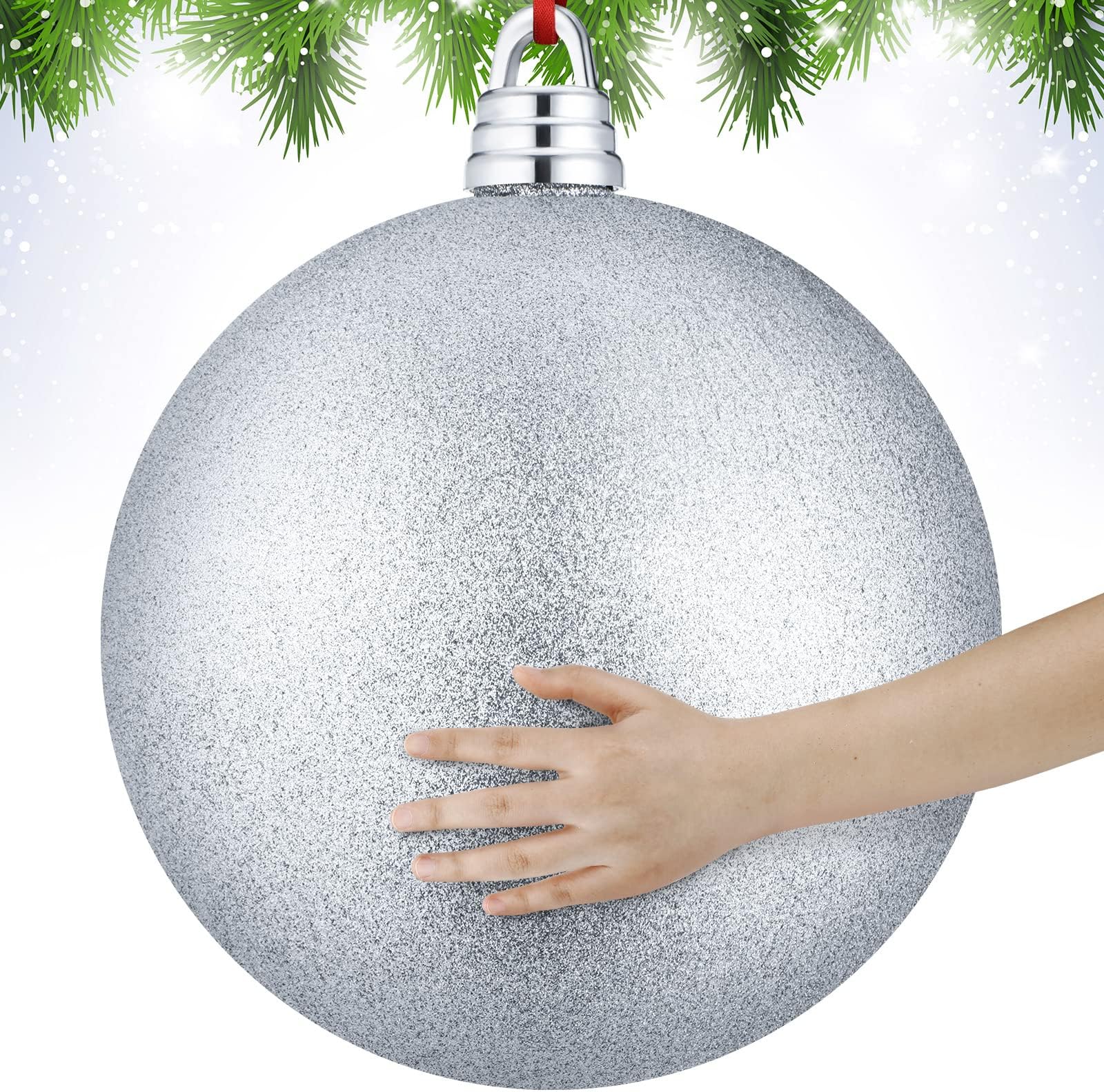 Amazon.com: Hiboom 4 Pcs 8 Inch Large Christmas Ball Ornaments ...