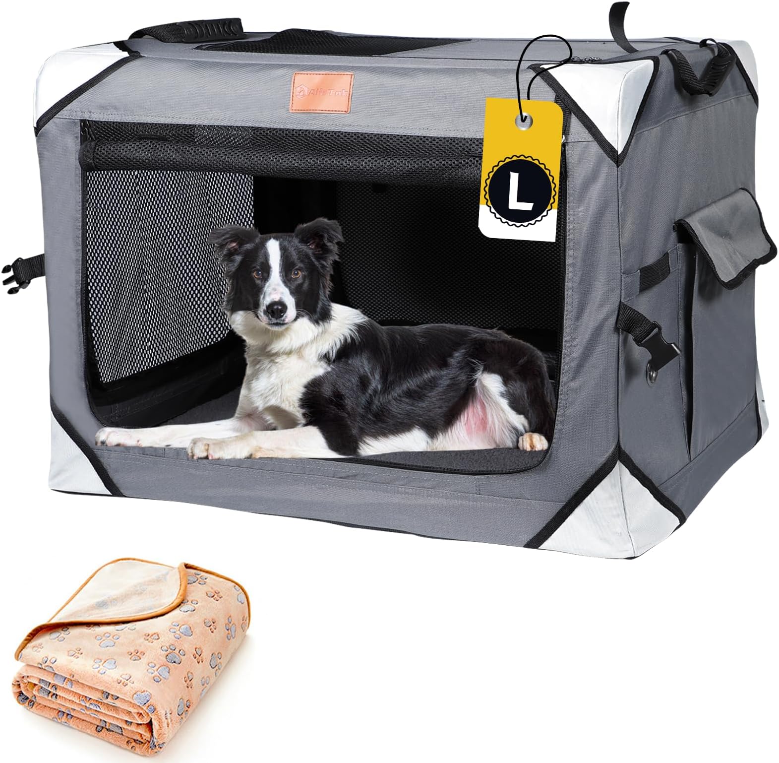 Amazon.com: YITAHOME Collapsible Dog Crate, 36 Inch Portable Travel Dog ...