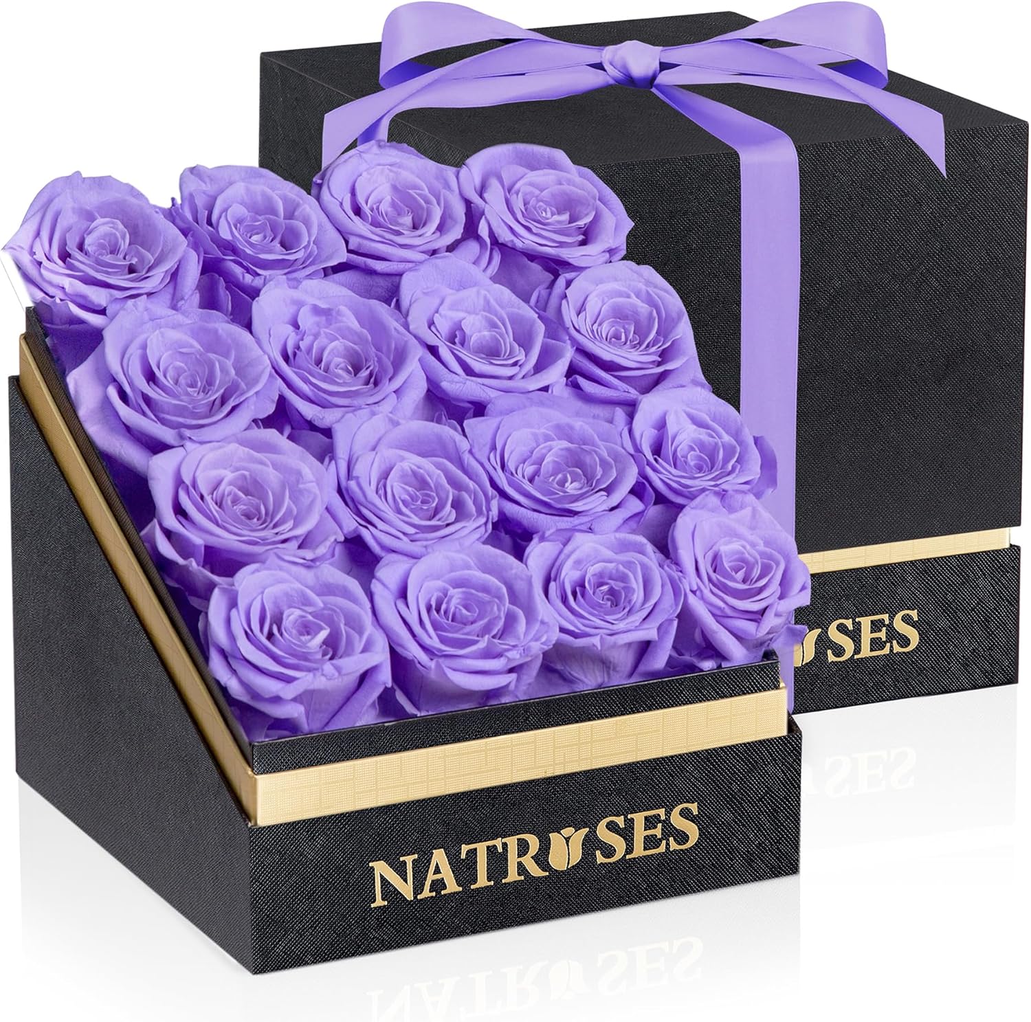 Amazon.com: NATROSES Forever Preserved Roses in a Box (Violet) : Home ...