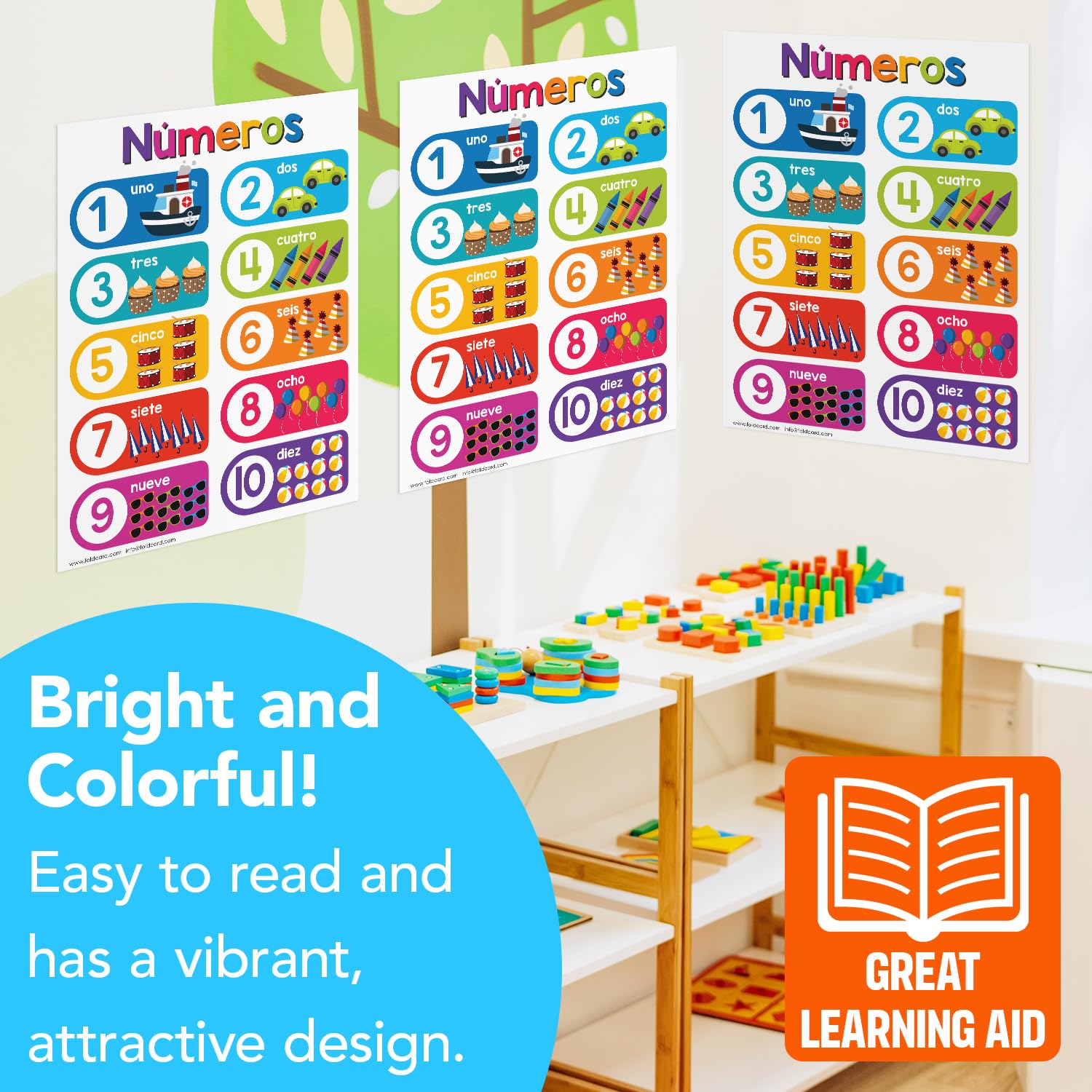 Snapklik.com : Números 1-10 Spanish Chart For Preschool To Gradeschool ...
