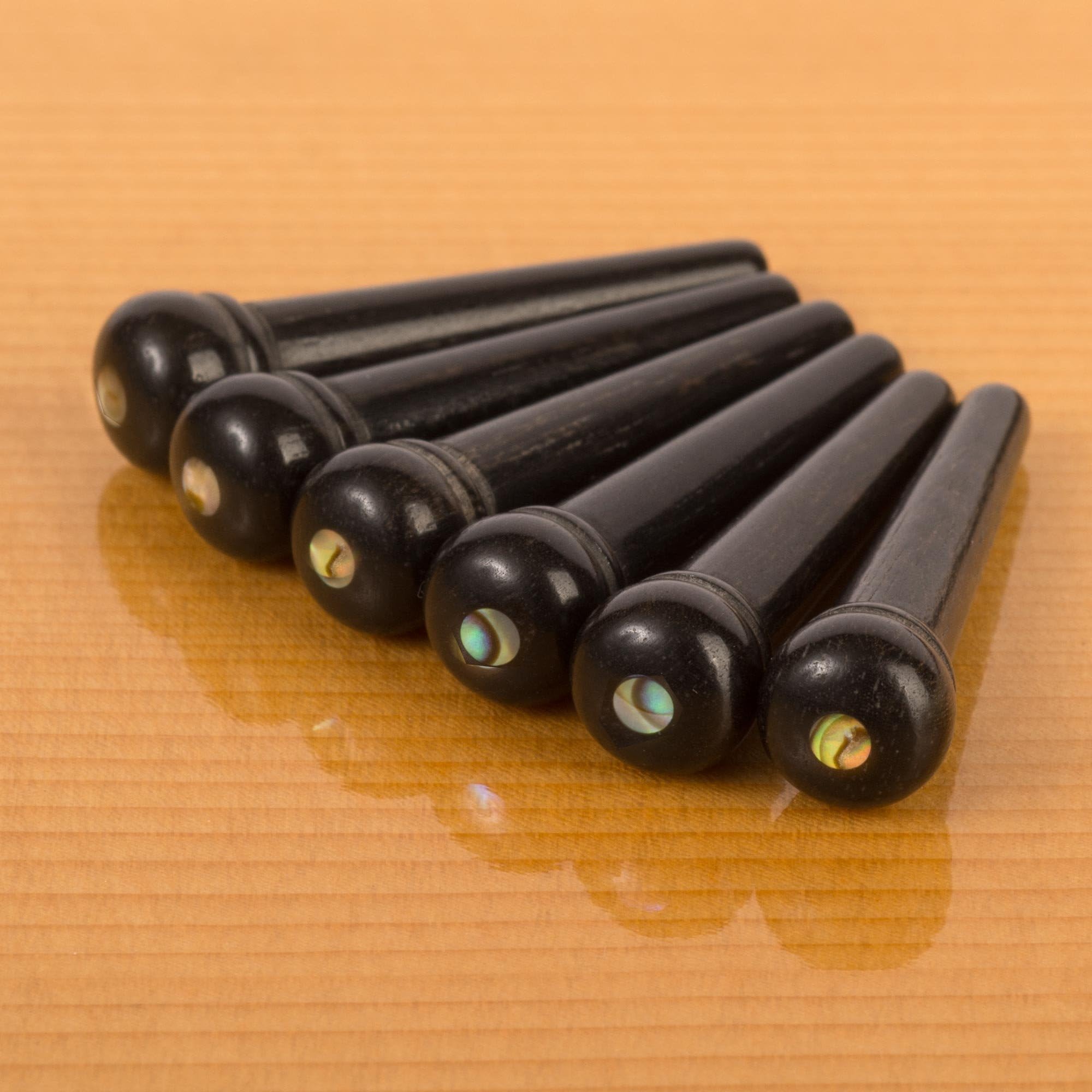 Amazon.com: Waverly Ebony Guitar Bridge Pins with Abalone Dot Inlay ...