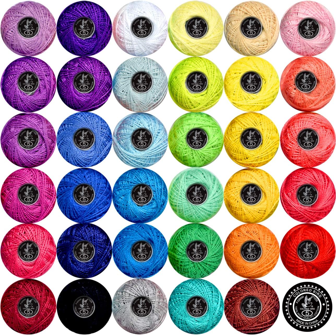 Amazon.com: Crochet Thread Cotton Yarn Threads Balls 35 Balls Popular ...