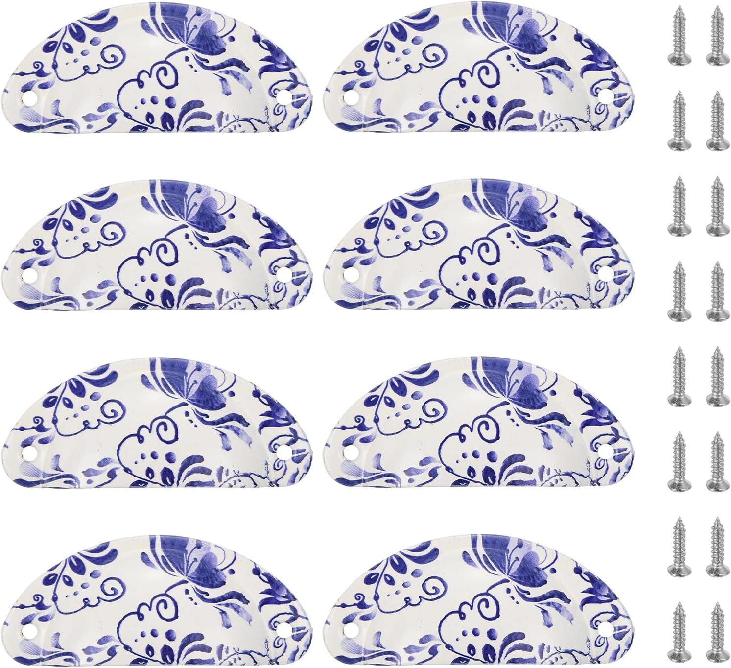 uxcell 8pcs Vintage Drawer Handle Metal Cup Drawer Pulls Knobs with ...