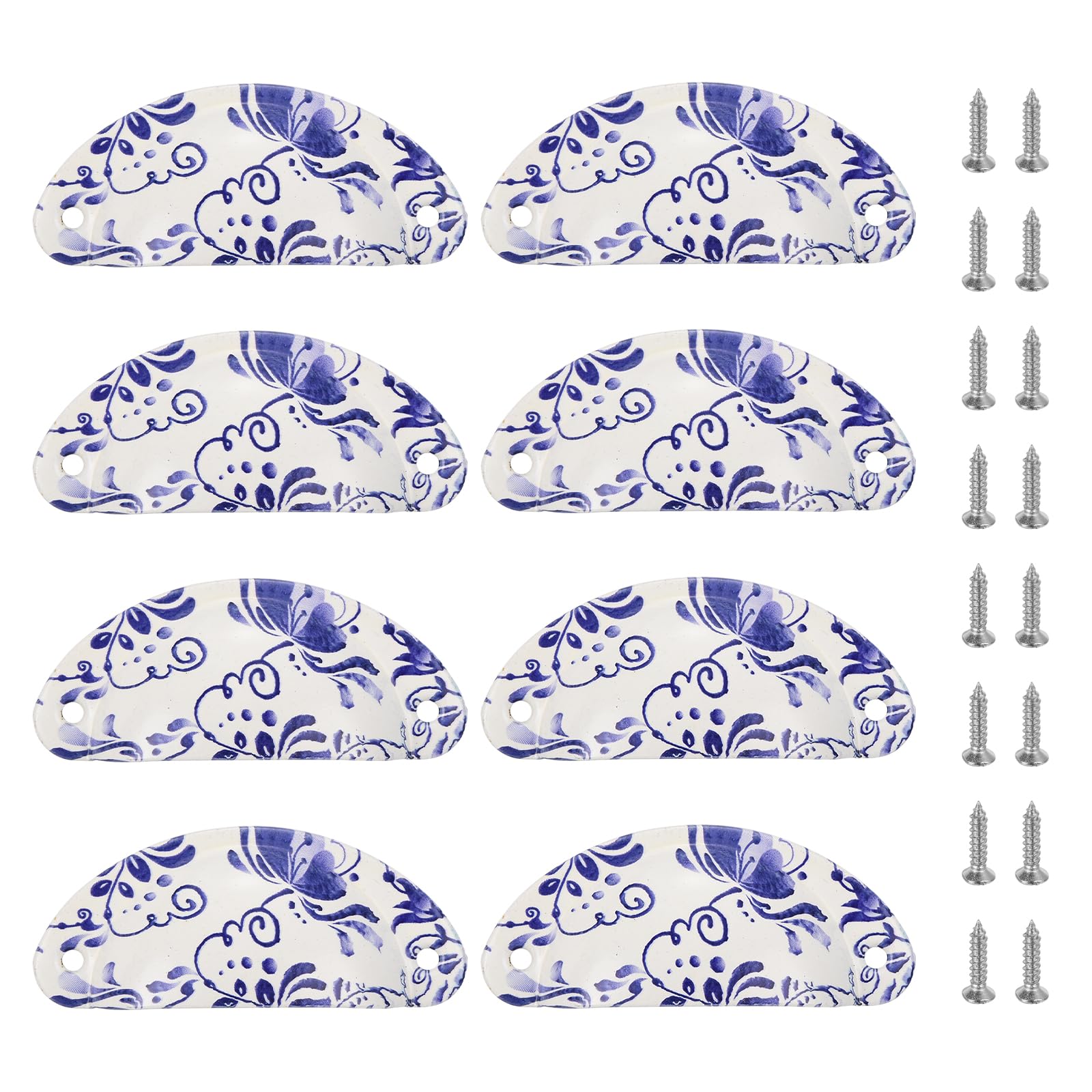 uxcell 8pcs Vintage Drawer Handle Metal Cup Drawer Pulls Knobs with ...