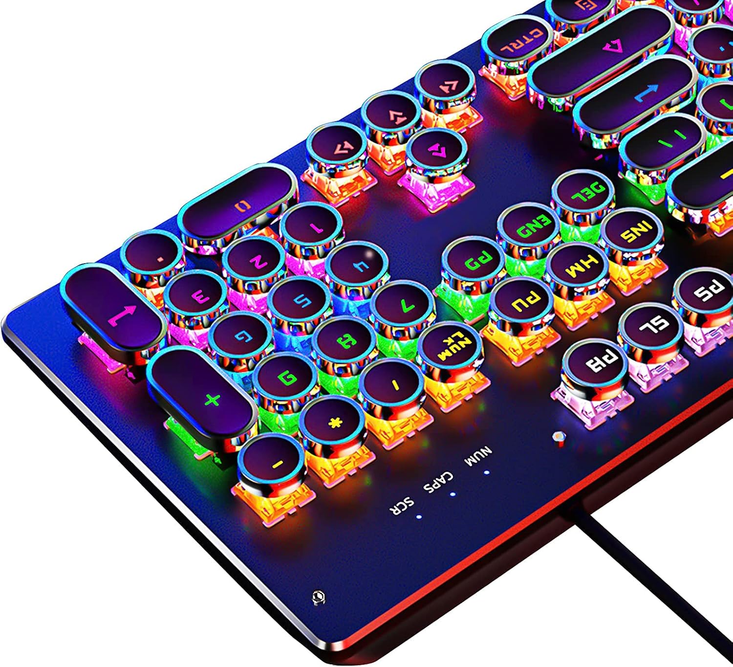 Basaltech Black Mechanical Gaming Keyboard, 104 Keys, LED RGB Backlit ...