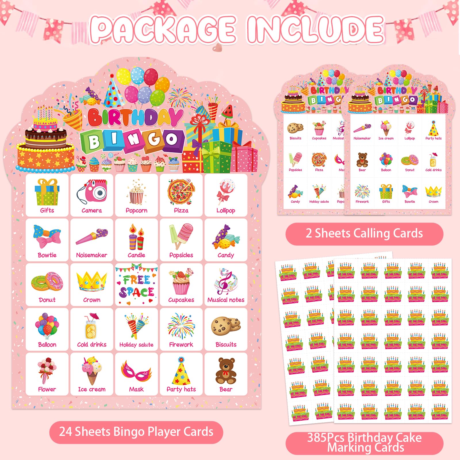 Snapklik.com : Birthday Bingo Game Cards, 24 Players Birthday Bingo ...