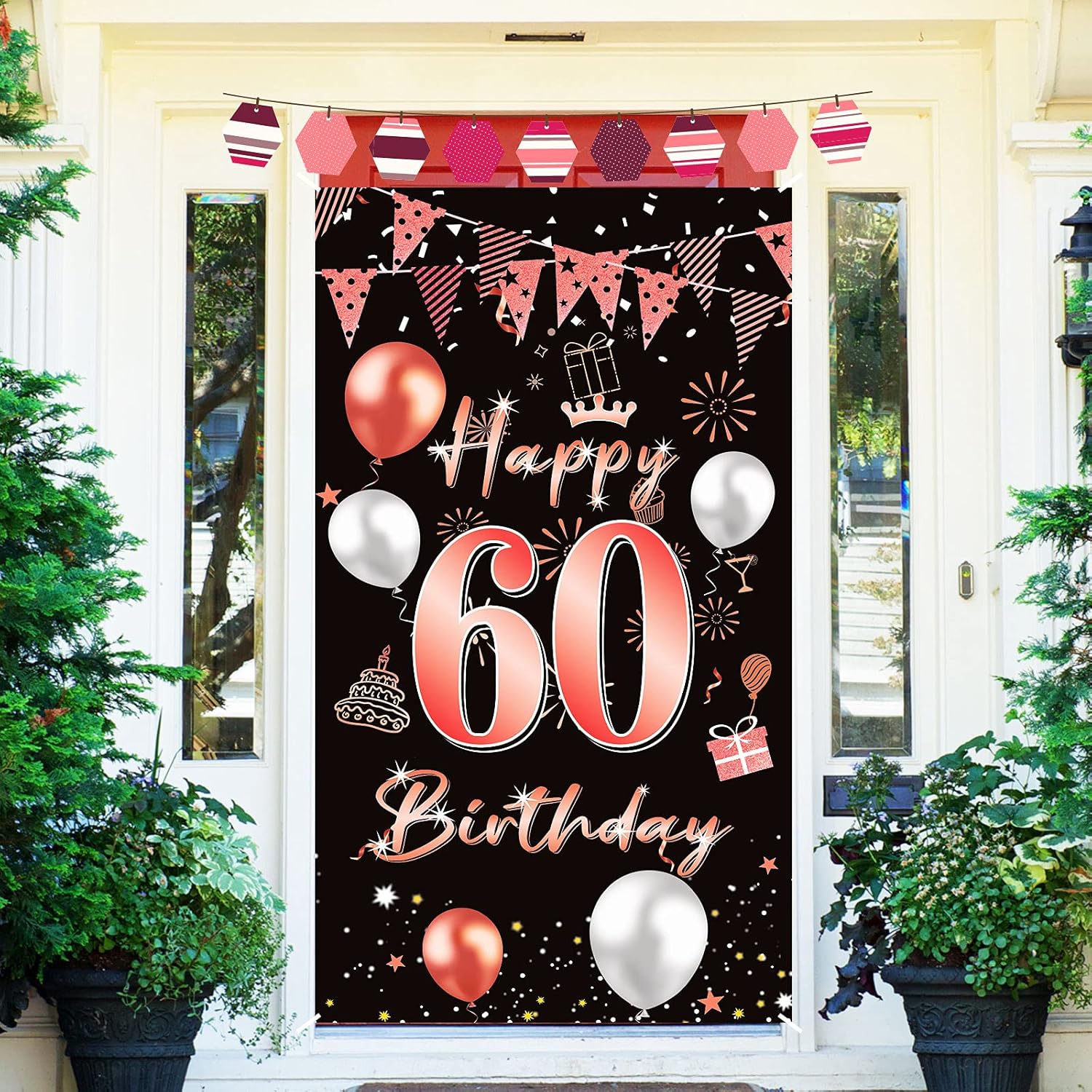 Amazon.com: 60th Birthday Door Banner Sign,Birthday Party Decorative ...