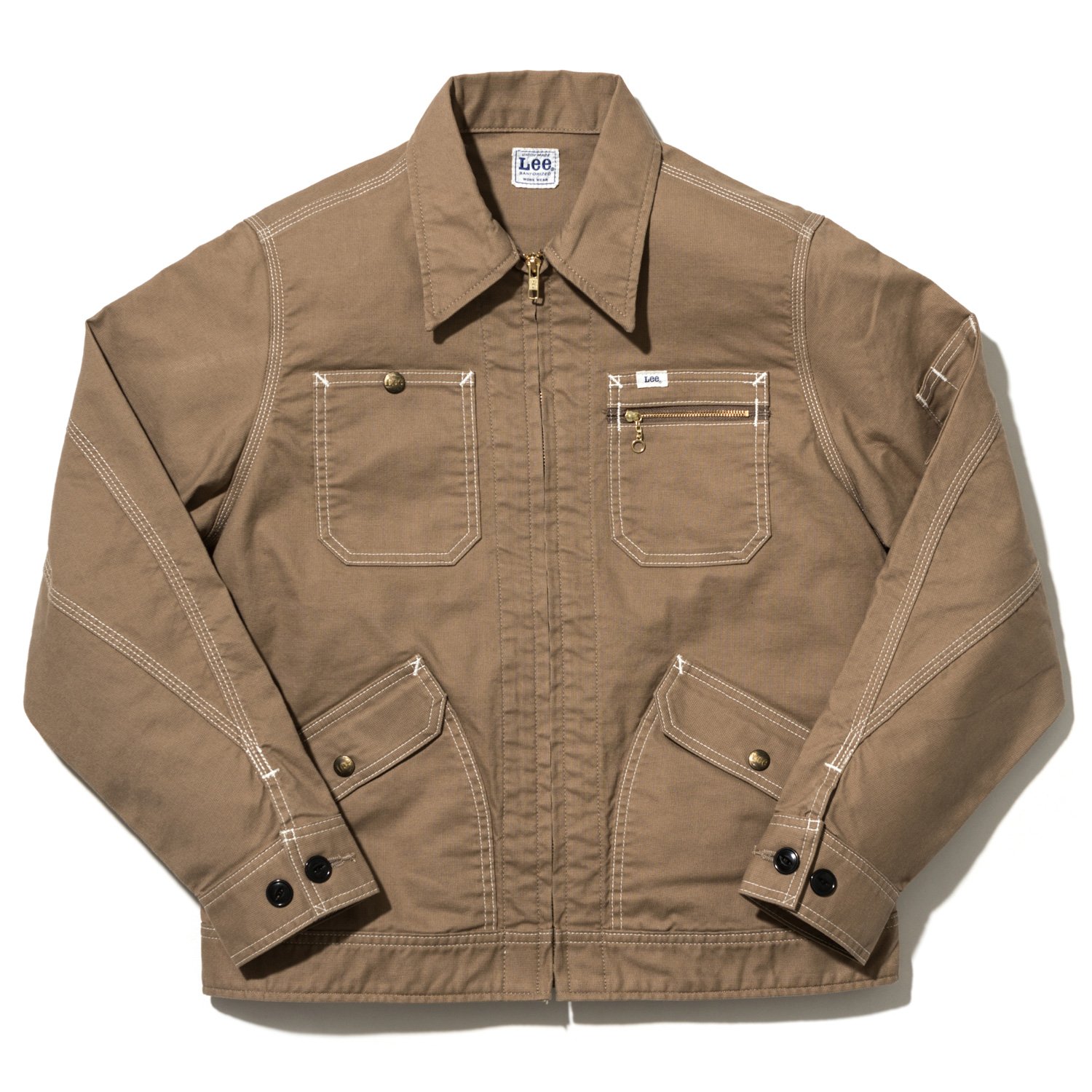 Amazon | Lee（リー） メンズ ジップアップジャケット LWB06002 5 キャメル S | コート・ジャケット 通販