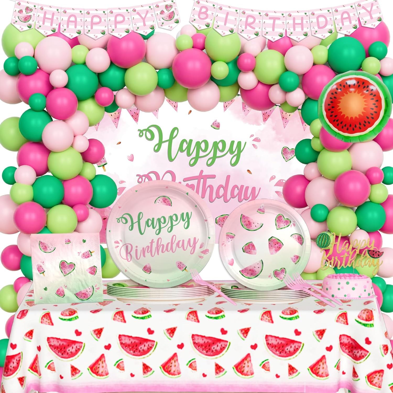 Amazon.com: Hombae Watermelon Party Decorations, Watermelon Birthday ...