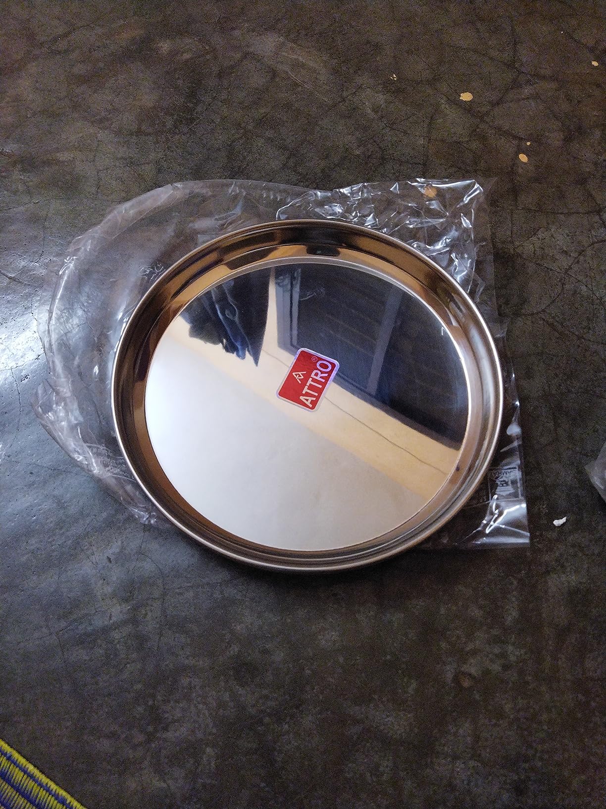 Buy ATTRO 6 Pieces Prisma Stainless Steel Thali/Dinner Plates, Food ...