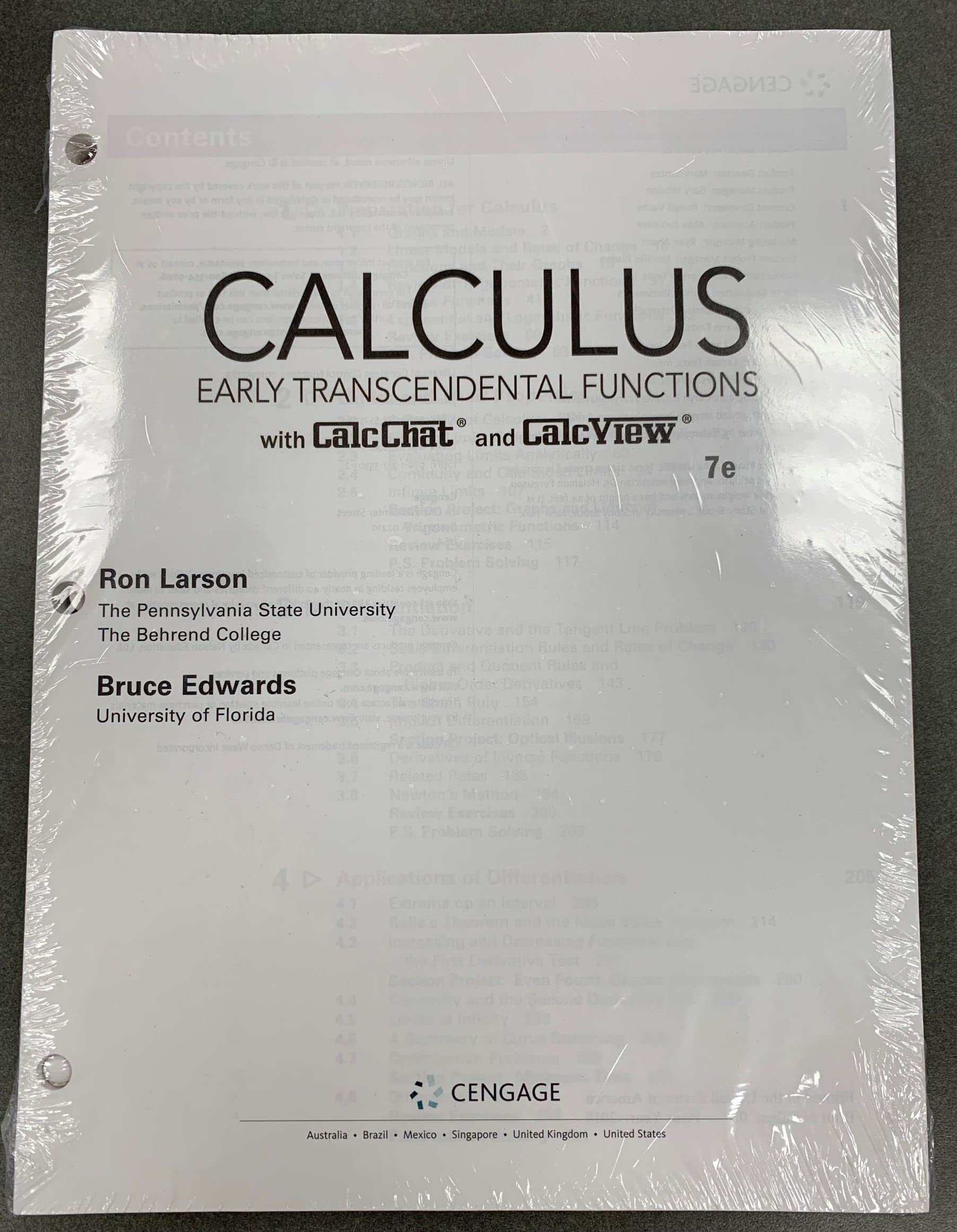 Calculus: Early Transcendental Functions with CalcChat and CalcView 7e: Ron Larson, Bruce ...